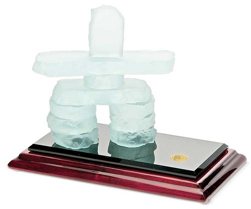 Frosted Inukshuk Figure